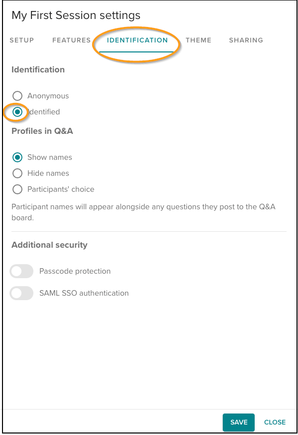 Create my first session – Vevox helpsite
