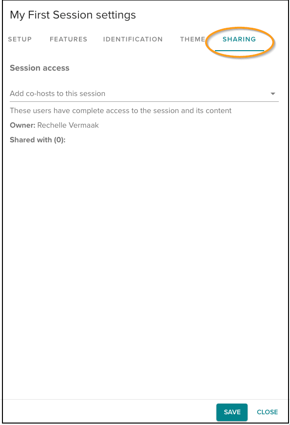 Create my first session – Vevox helpsite