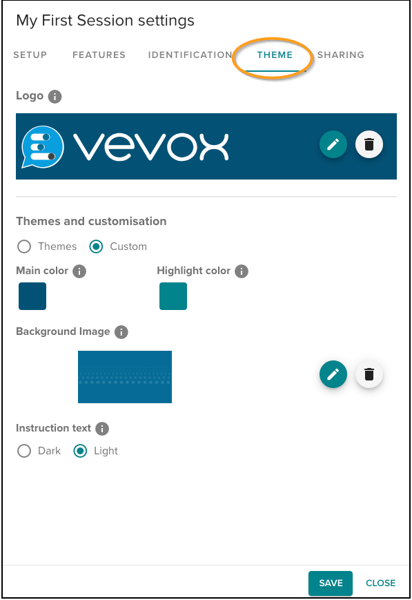 Create my first session – Vevox helpsite