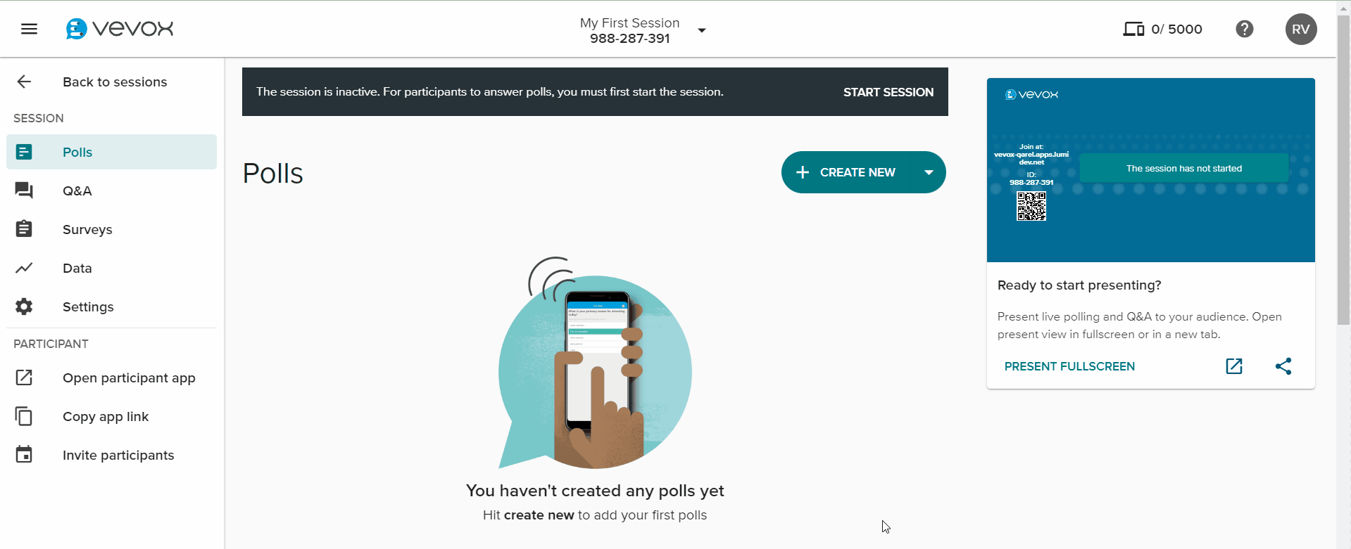 Start, stop and pause my session – Vevox helpsite