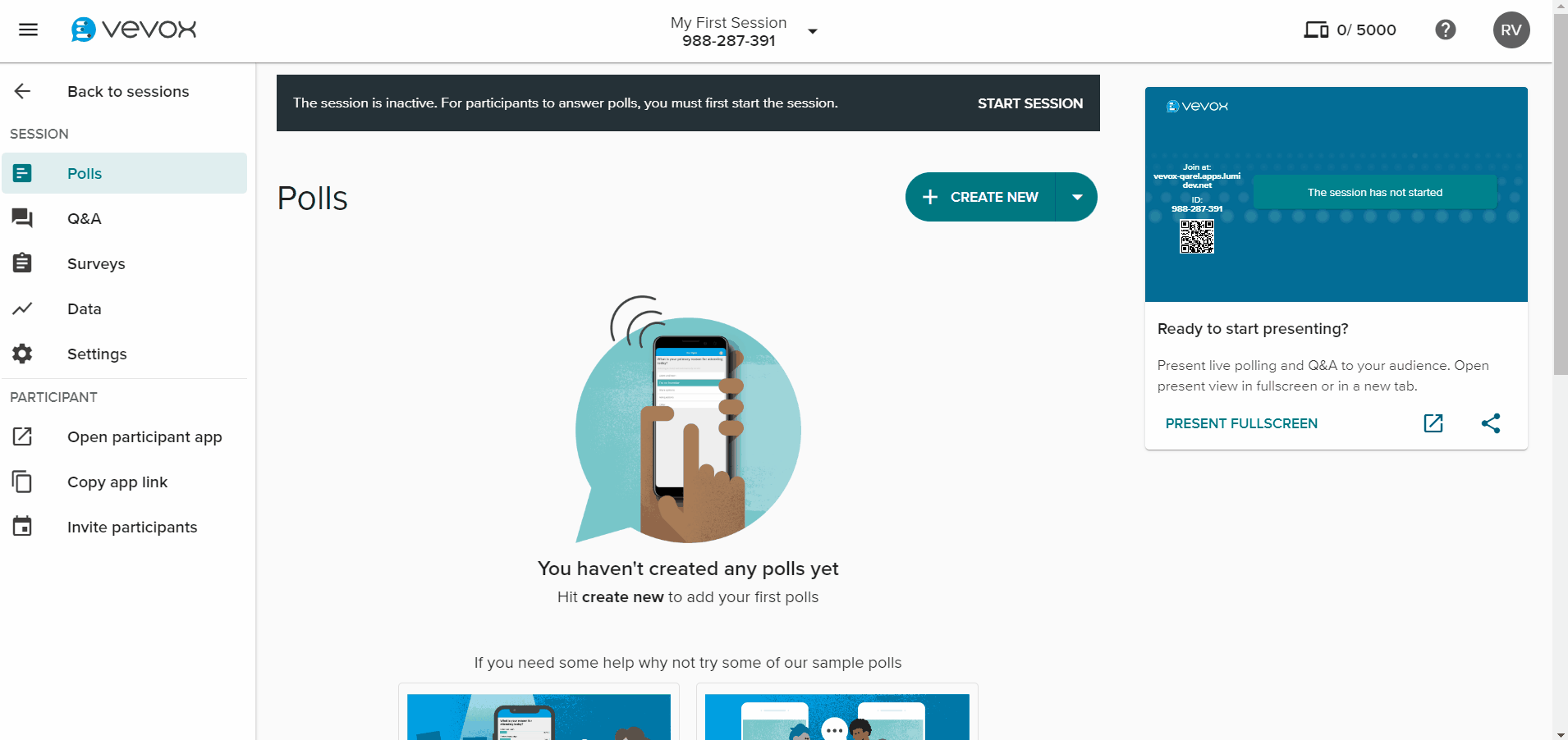 Start, stop and pause my session – Vevox helpsite