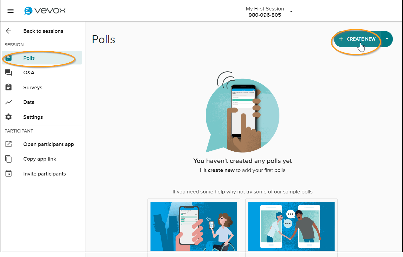 Create a basic poll – Vevox helpsite