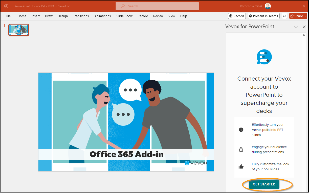 Logging into the PowerPoint Add-in – Vevox helpsite