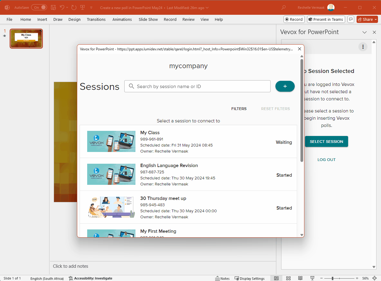 Create a new poll with PowerPoint Add-in – Vevox helpsite