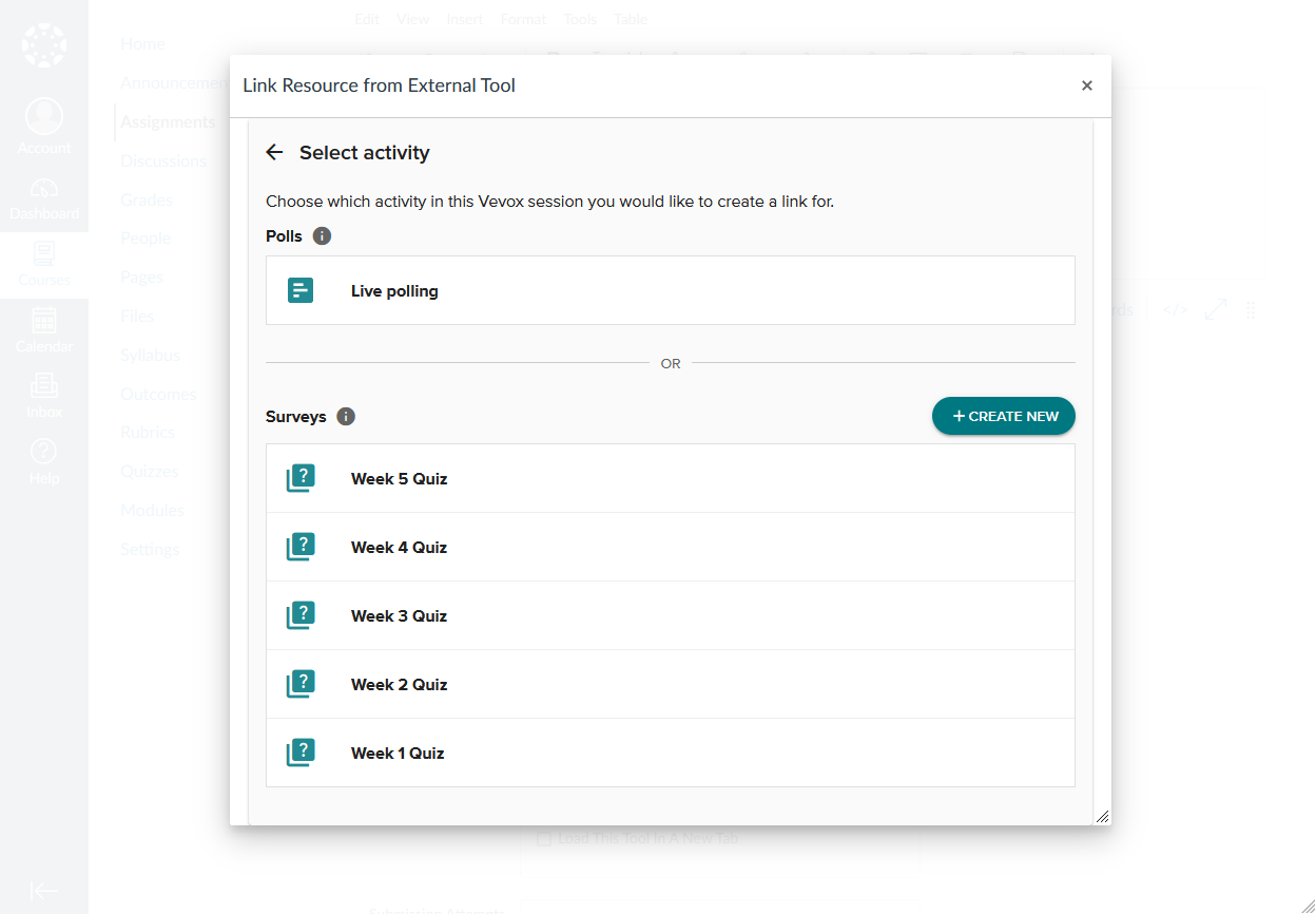 Canvas LTI 1.3 - Configuring Vevox sessions – Vevox helpsite