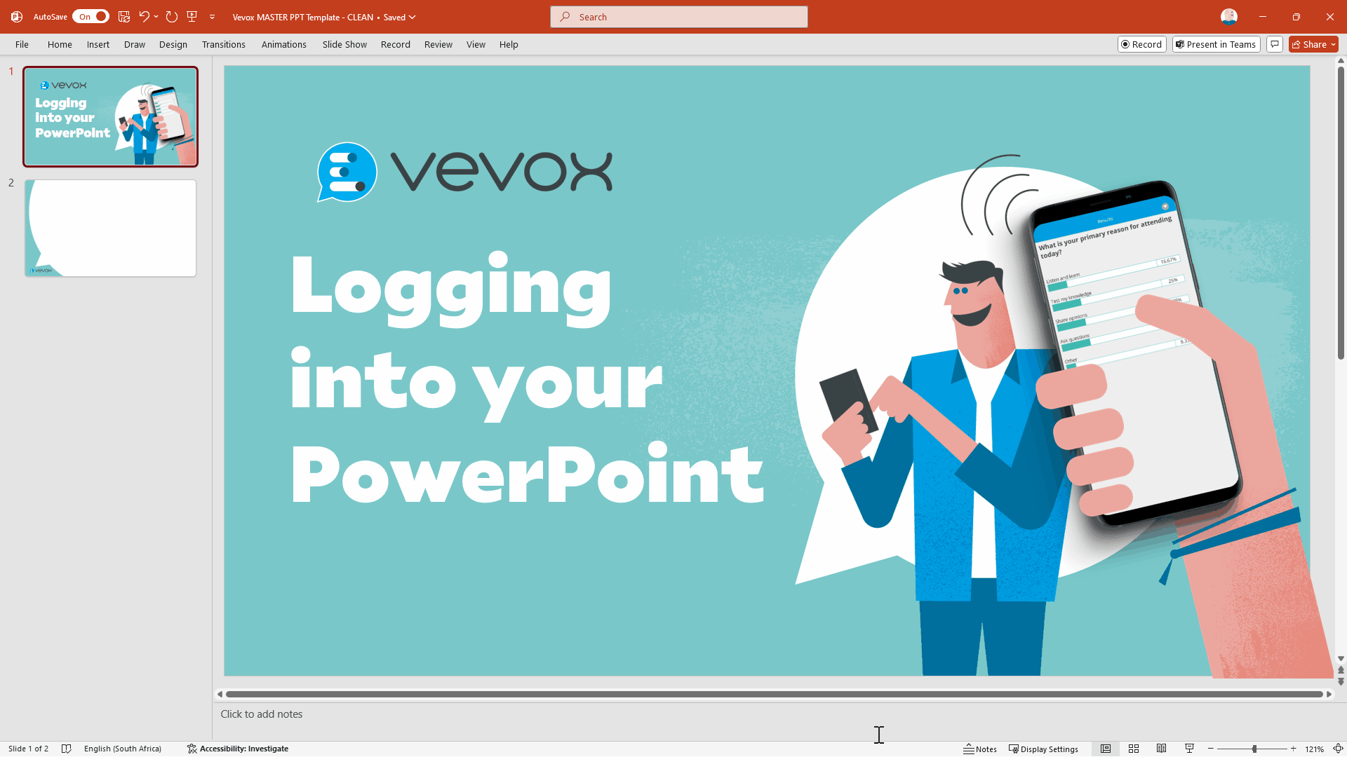 Logging into the PowerPoint Add-in – Vevox helpsite