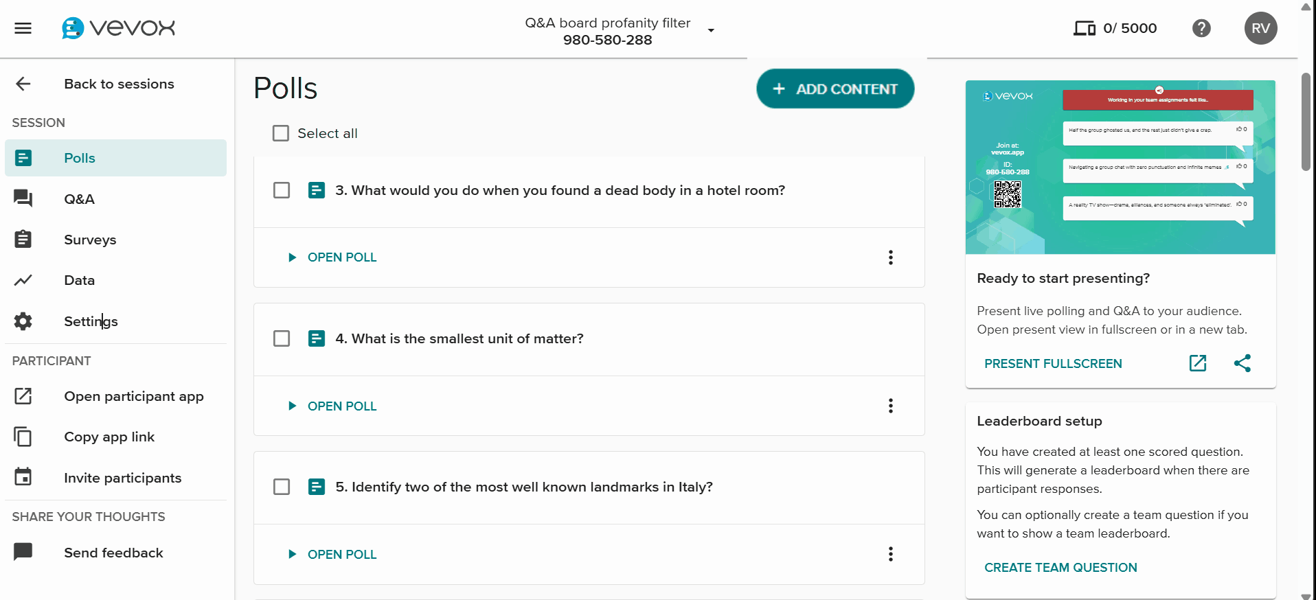 Create word cloud polls – Vevox helpsite