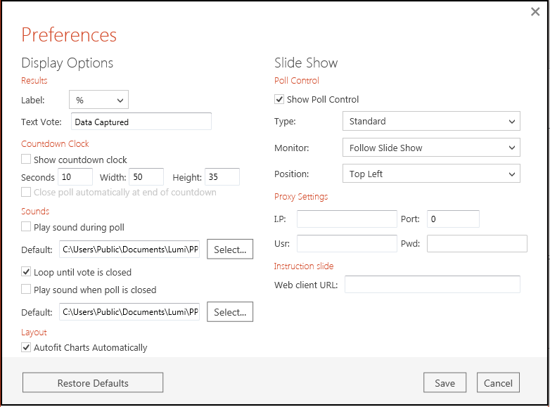 Change my PowerPoint Preferences – Vevox