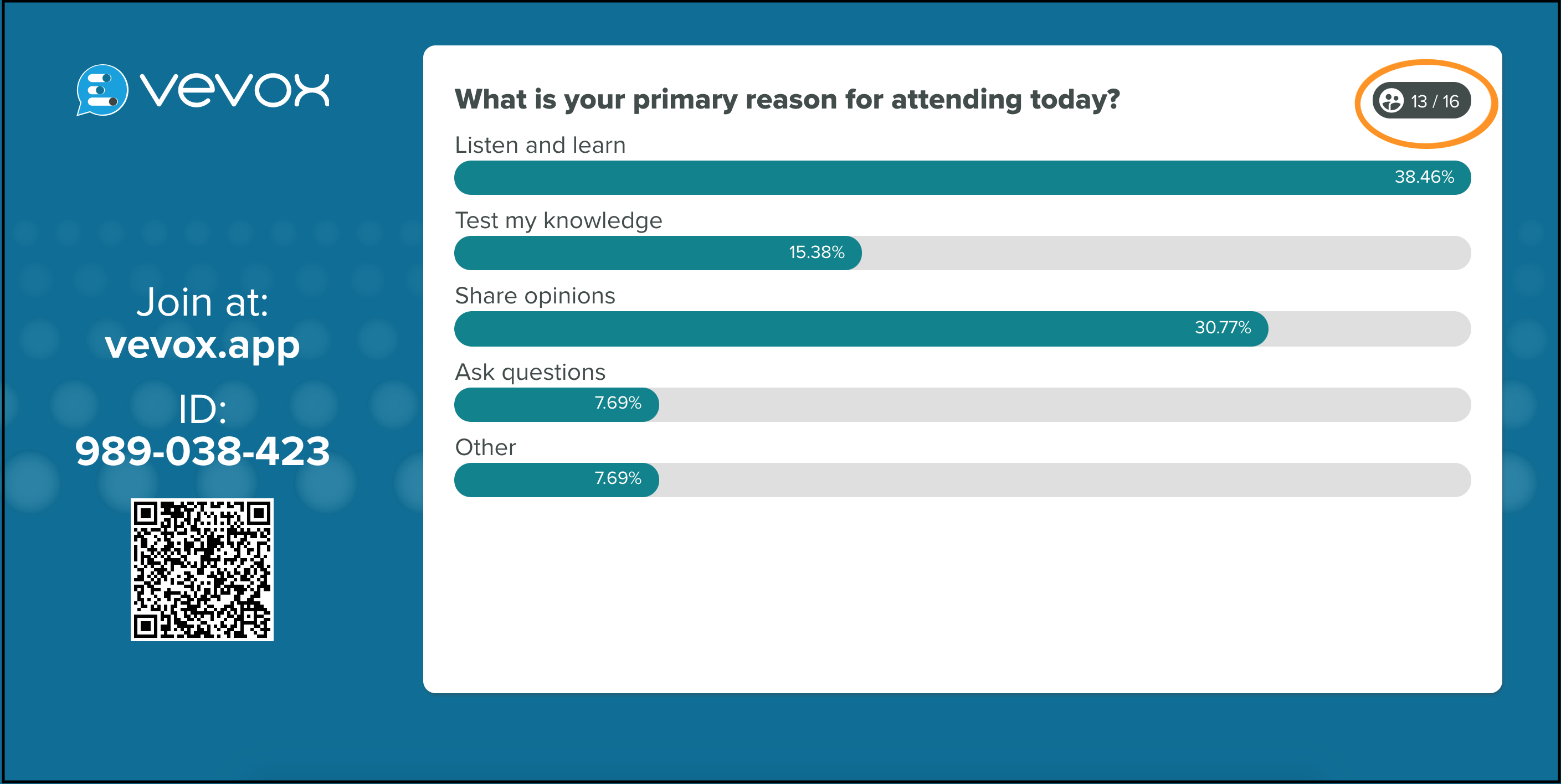 Show response counter – Vevox helpsite