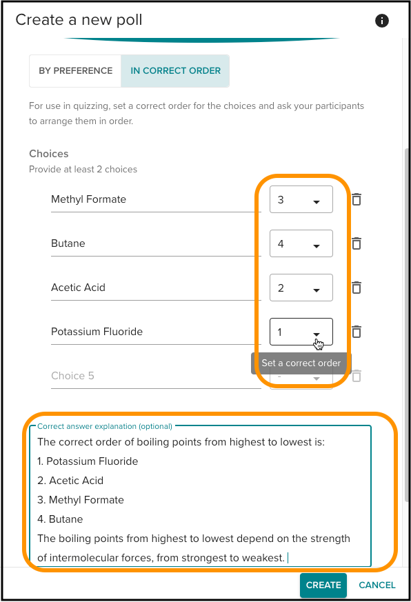 Create ranking polls – Vevox helpsite