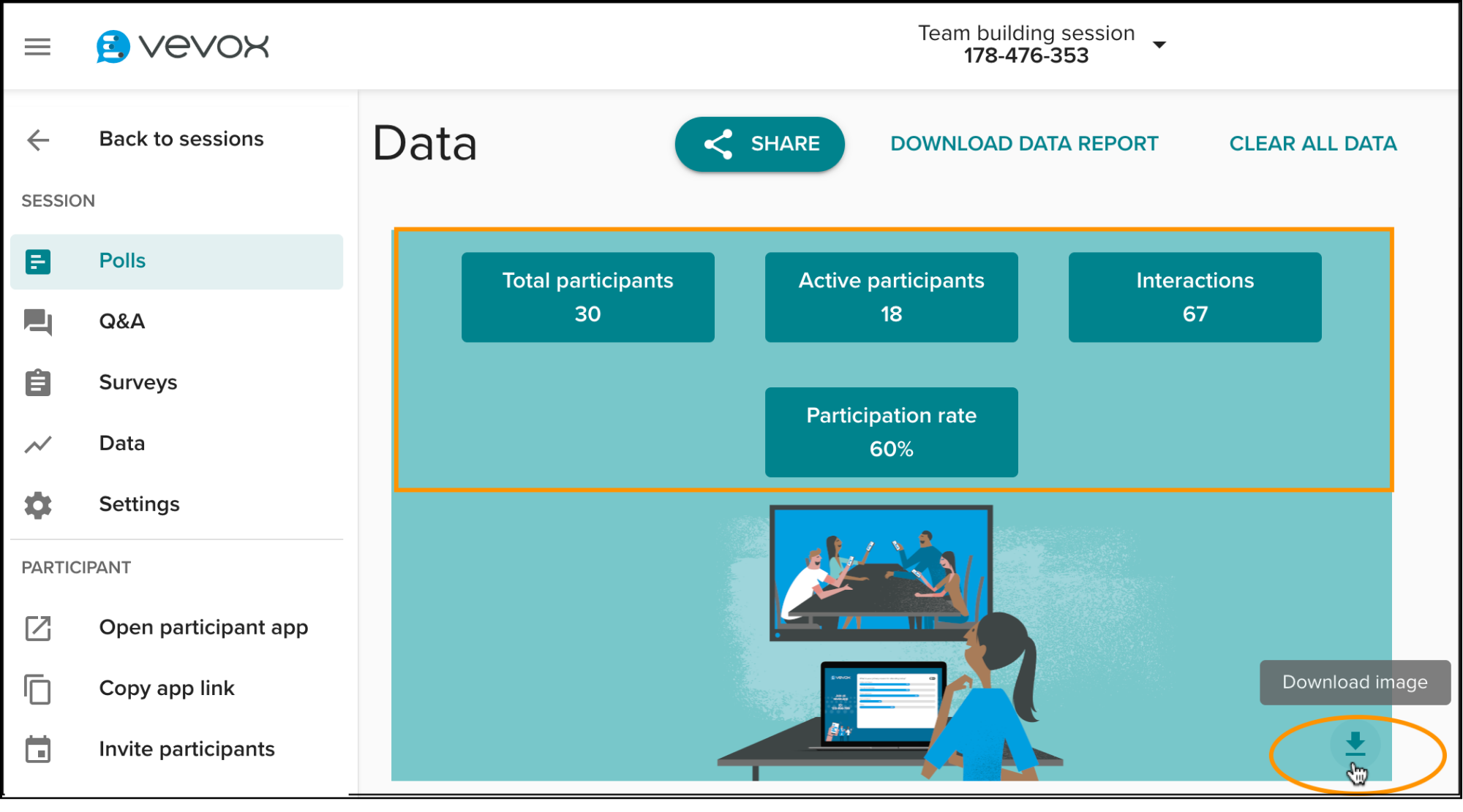 Accessing my session data – Vevox helpsite